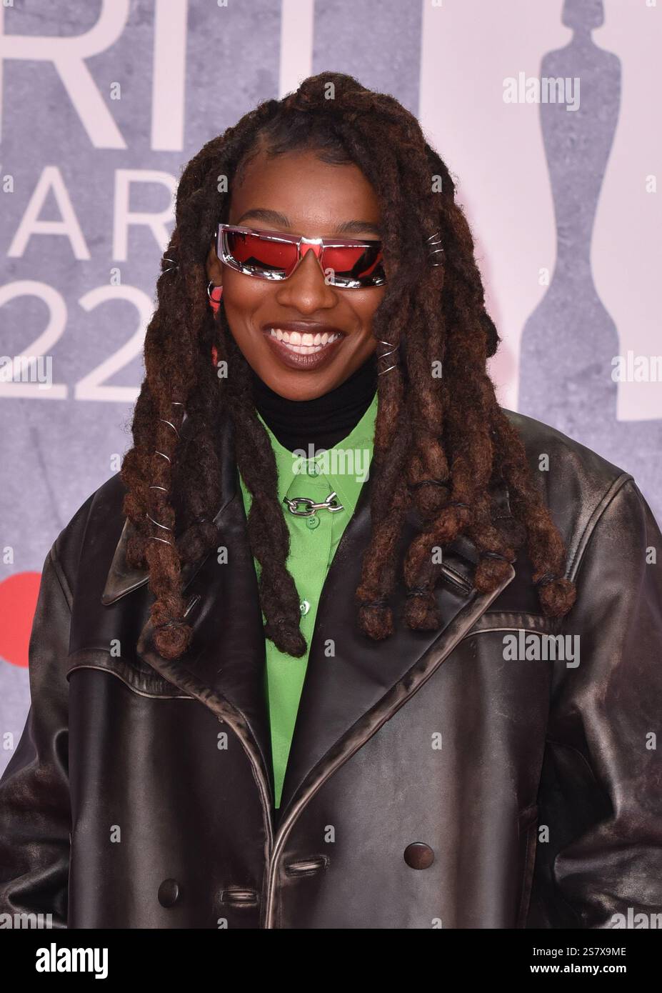 ***EDITORIAL USE ONLY*** Little Simz attends The BRIT Awards 2022 at ...