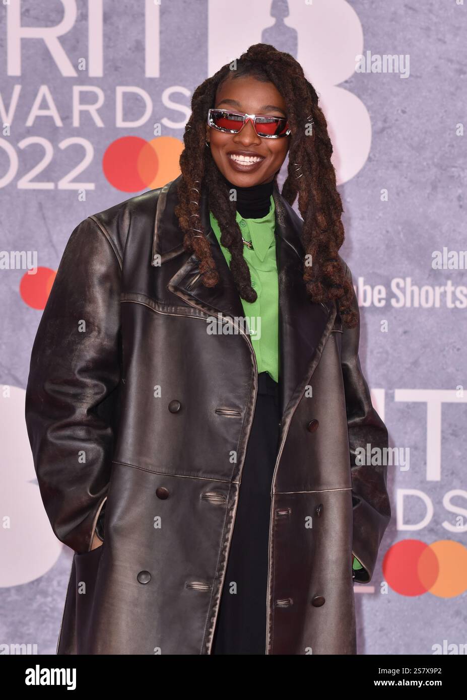 ***EDITORIAL USE ONLY*** Little Simz attends The BRIT Awards 2022 at ...