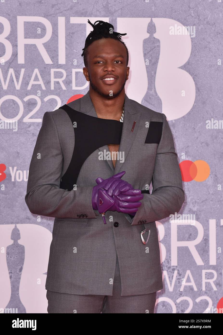 ***EDITORIAL USE ONLY*** KSI attends The BRIT Awards 2022 at The O2 in ...