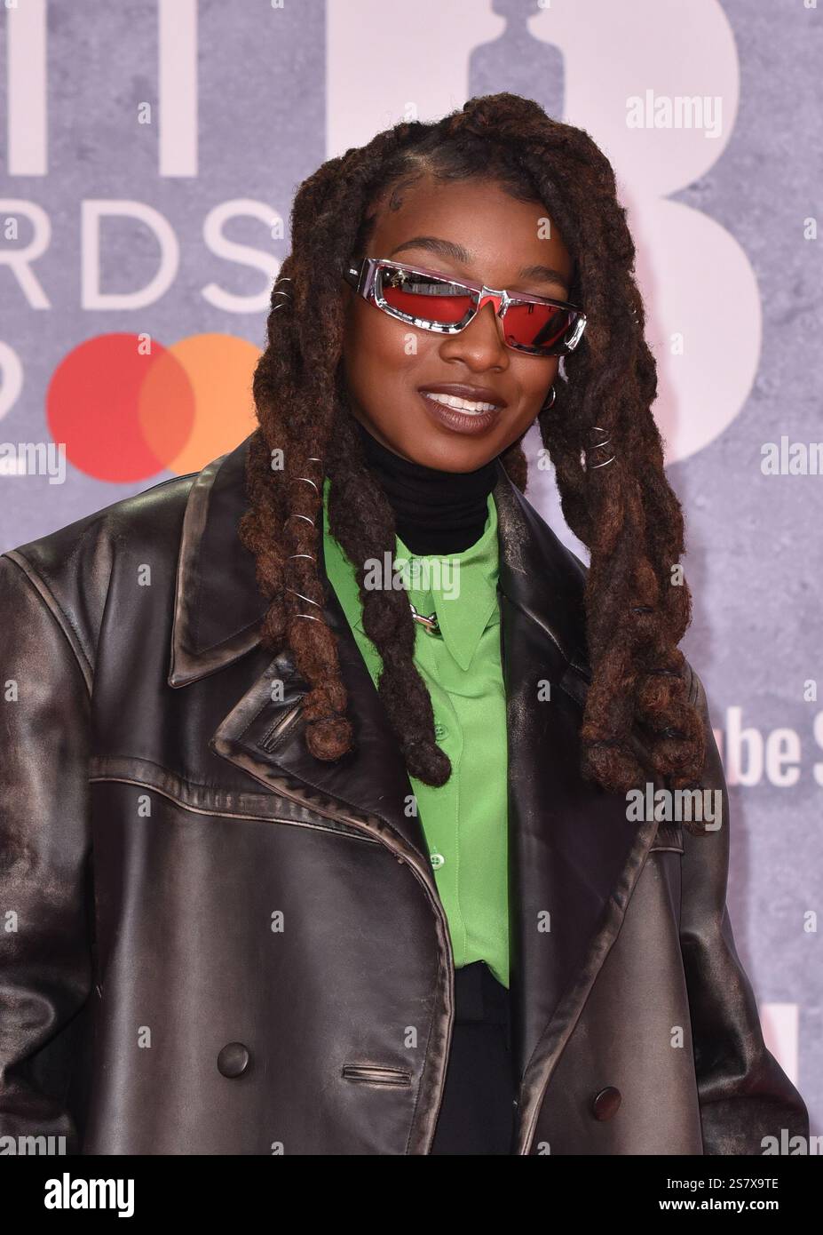 ***EDITORIAL USE ONLY*** Little Simz attends The BRIT Awards 2022 at ...