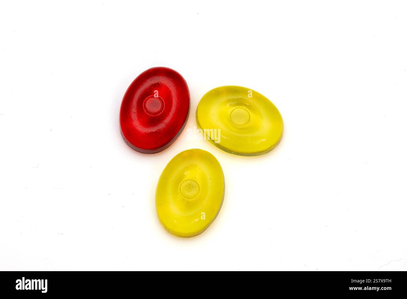 Red and Yellow Hard Candy Isolated on White Background Stock Photo - Alamy