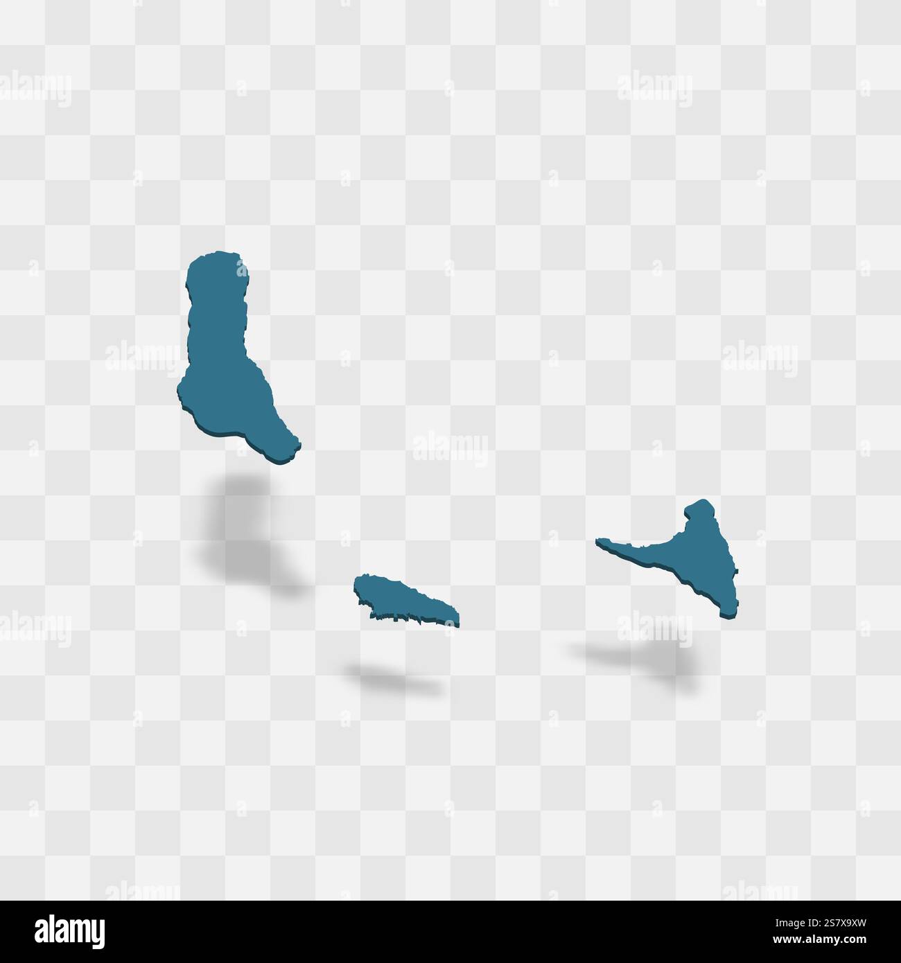 Comoros high detailed vector representation of country silhouette. 3D ...