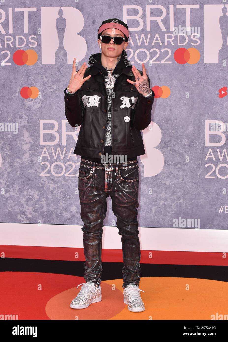 ***EDITORIAL USE ONLY*** Central Cee attends The BRIT Awards 2022 at ...