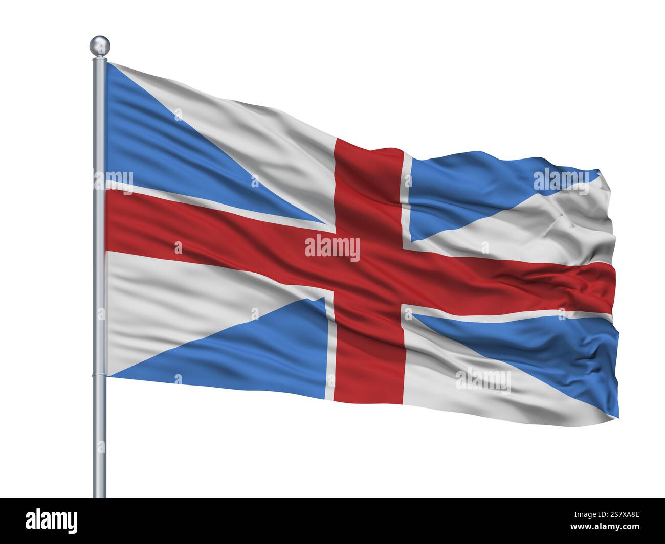 Georgian Air Force Flag On Flagpole, Isolated On White Background Stock ...