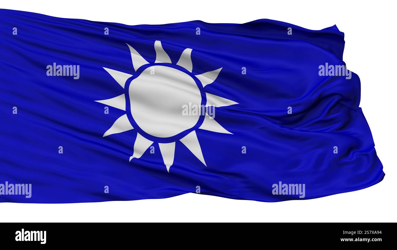 Republic Of China Naval Jack Flag, Isolated On White Background Stock ...