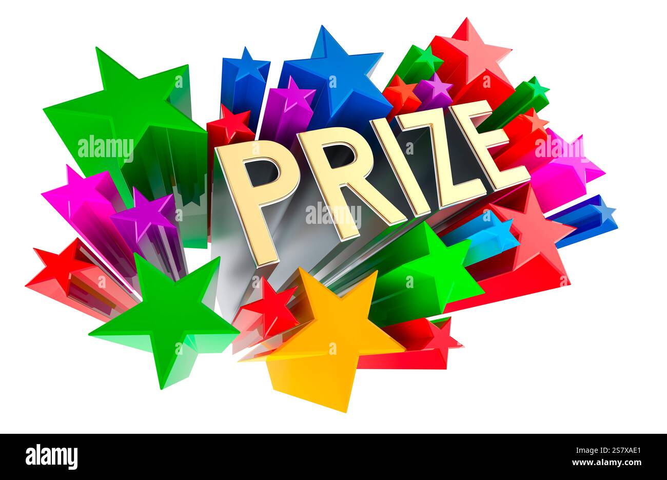 Prize concept with Stars. 3D rendering isolated on white background ...