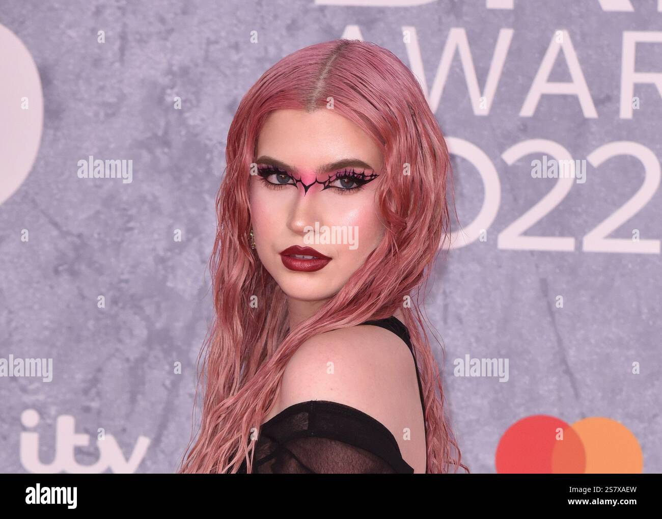 ***EDITORIAL USE ONLY*** Abby Roberts attends The BRIT Awards 2022 at ...