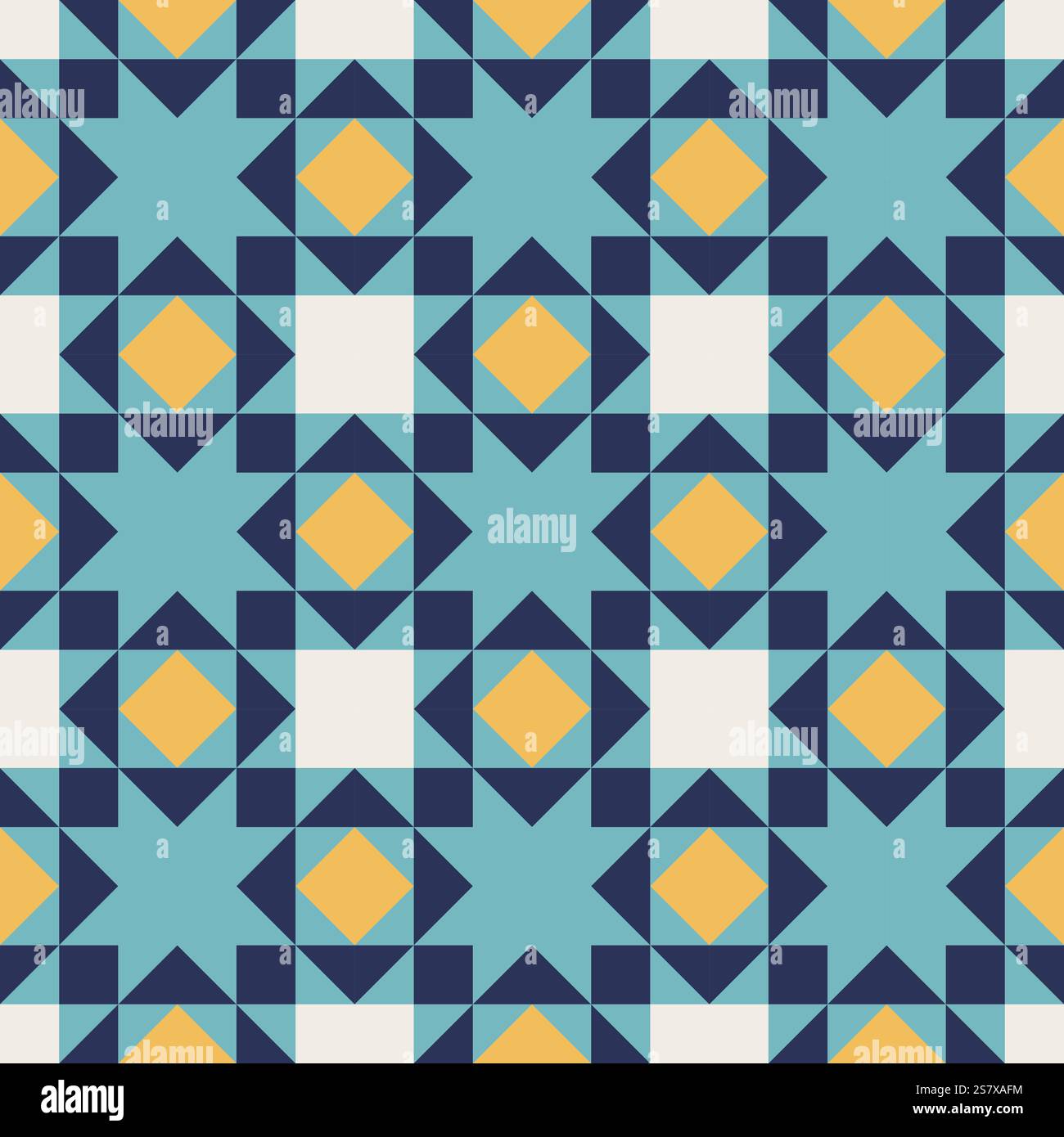 Geometric pattern with blue and yellow accents, seamless repeating ...