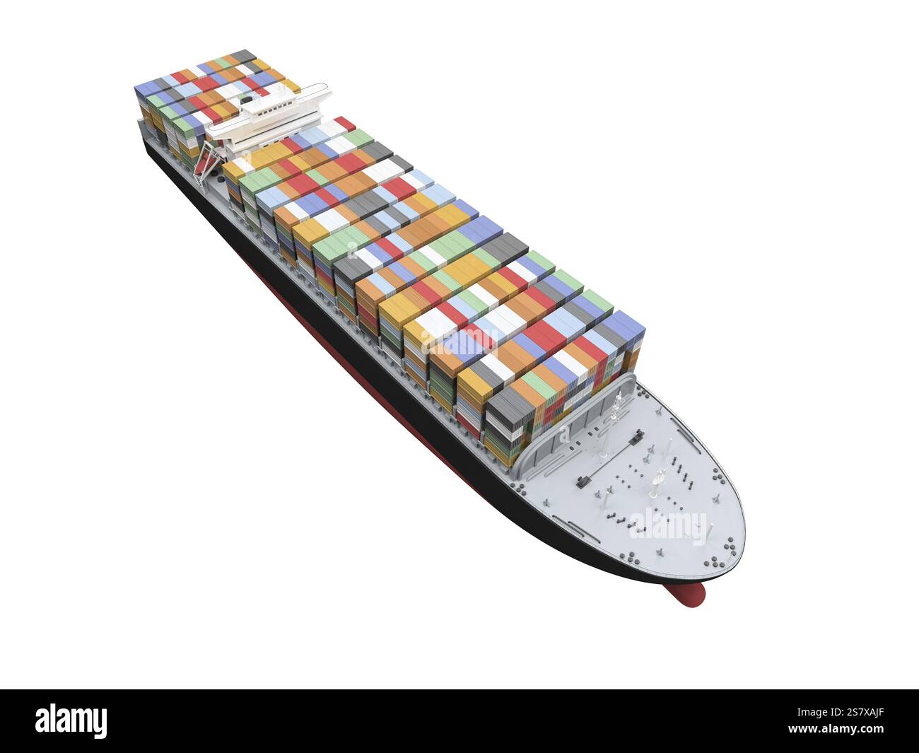 Isolated container ship over white Stock Photo - Alamy