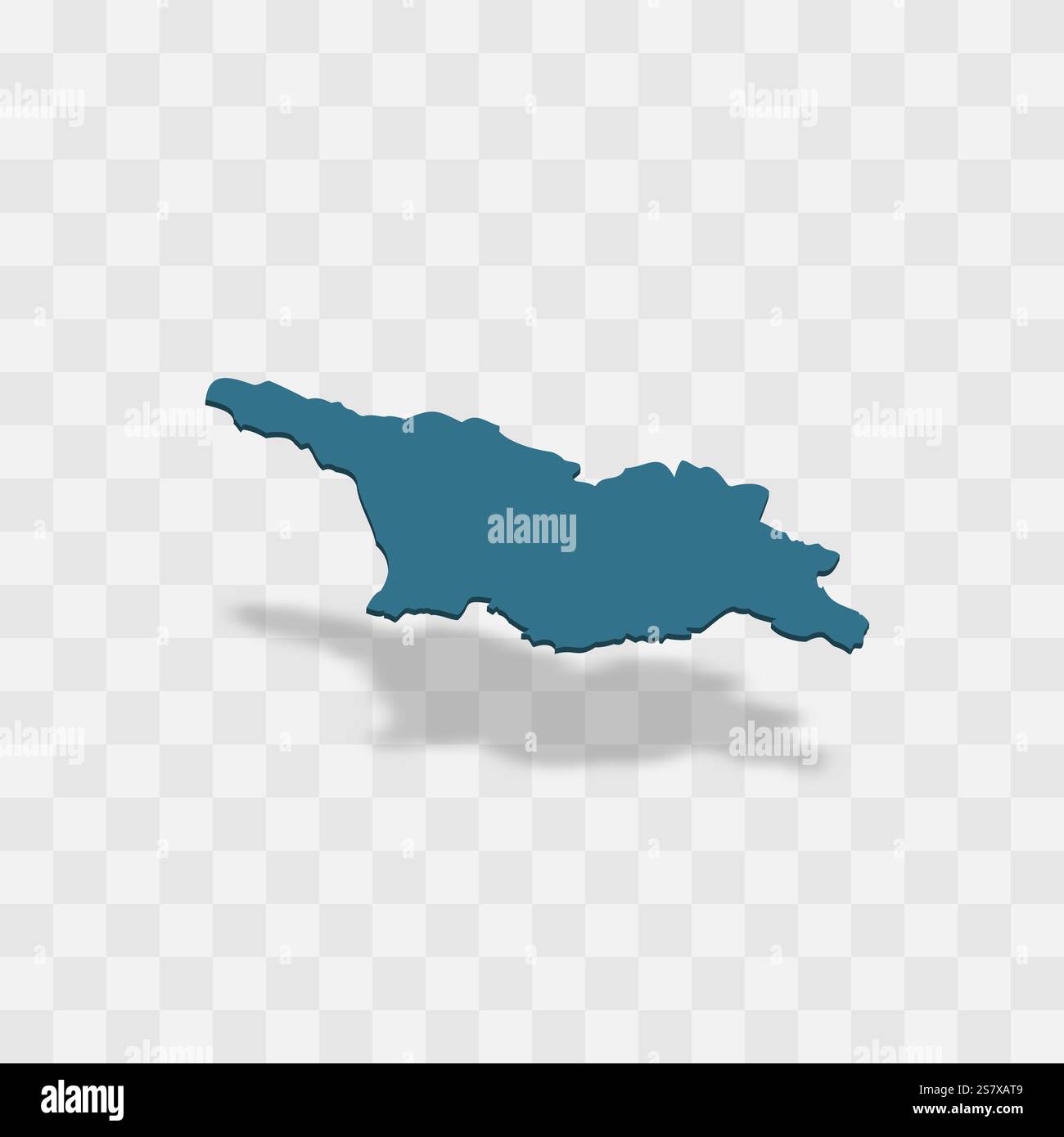 Georgia high detailed vector representation of country silhouette. 3D ...