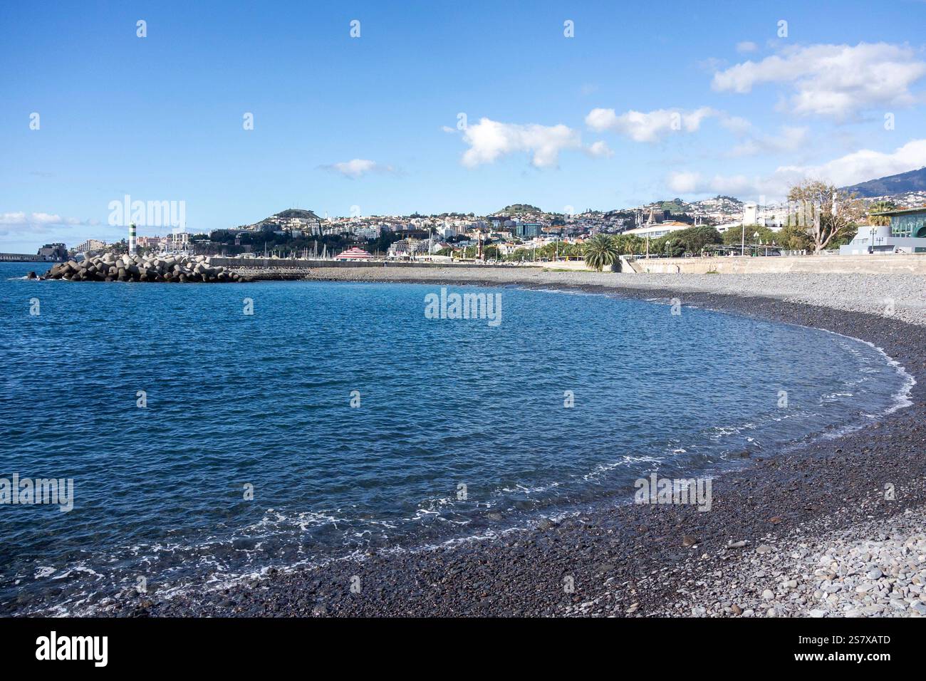 Seafront with pebble beaches Funchal Madeira Stock Photo - Alamy