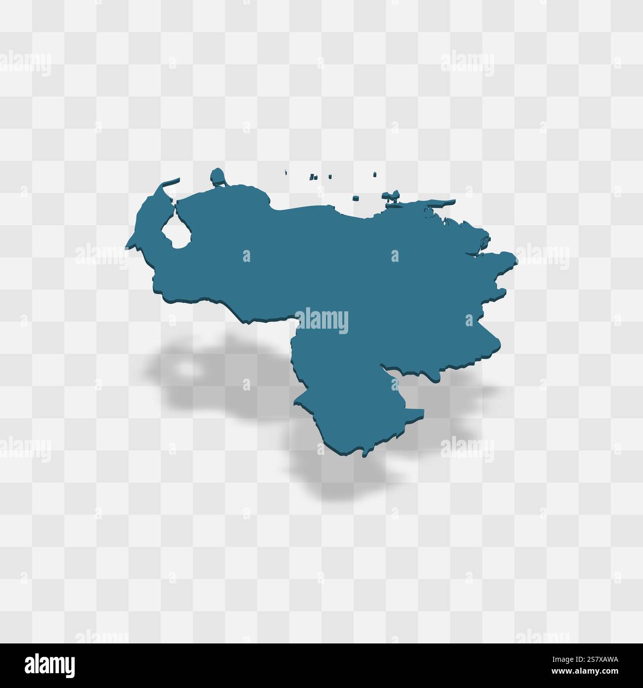 Venezuela high detailed vector representation of country silhouette. 3D ...
