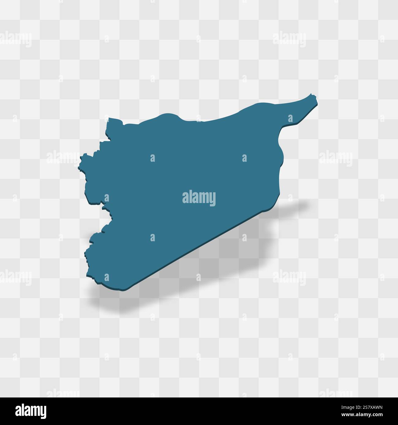 Syria high detailed vector representation of country silhouette. 3D map ...