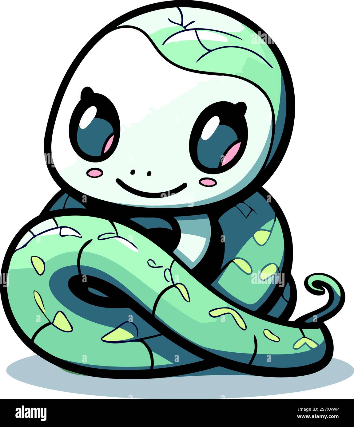 Cute snake character cartoon style vector illustration isolated on ...