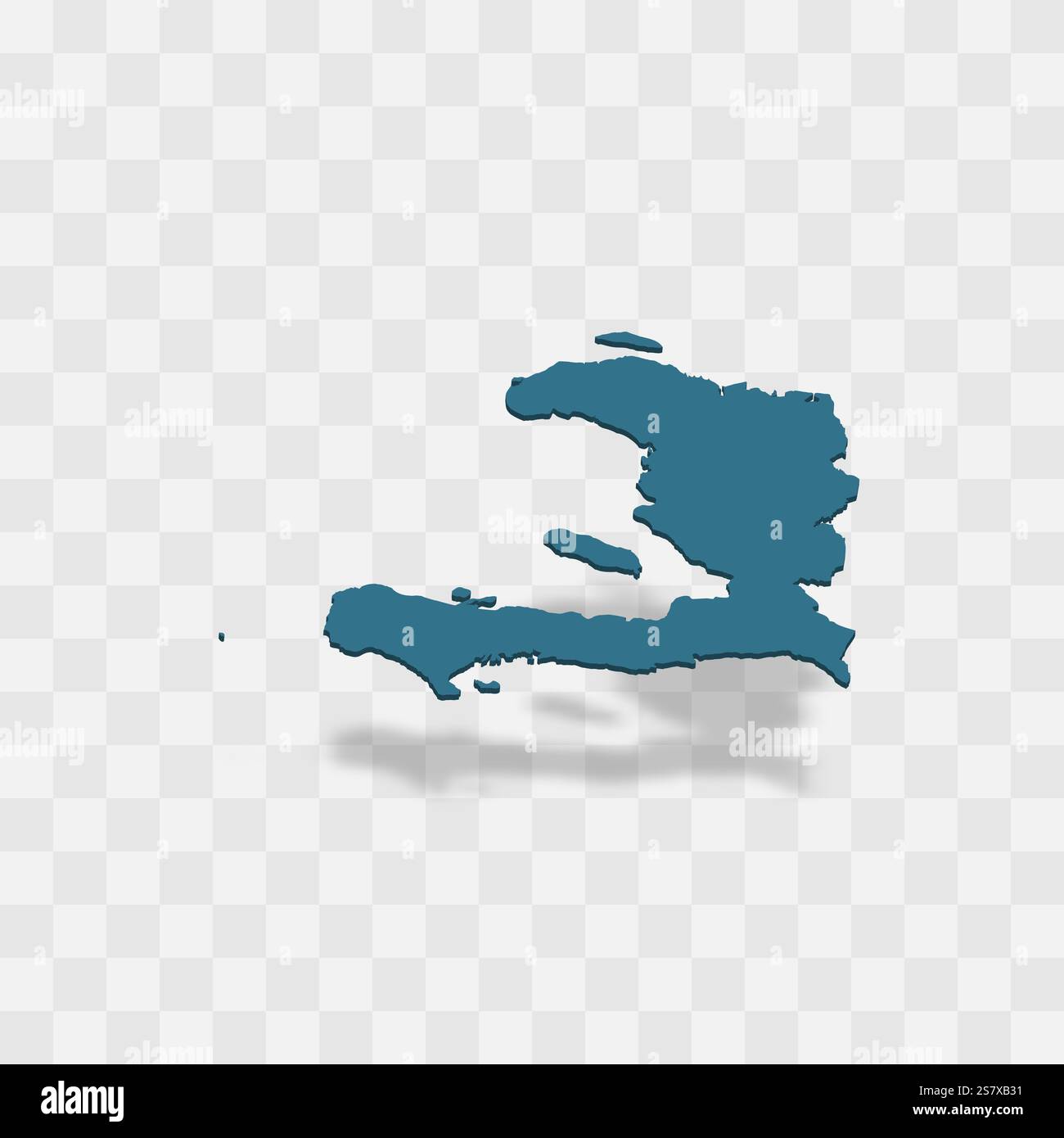 Haiti high detailed vector representation of country silhouette. 3D map ...