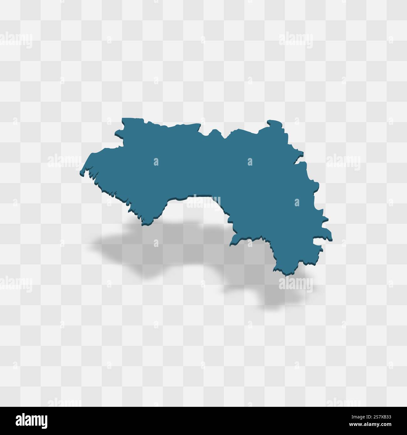 Guinea high detailed vector representation of country silhouette. 3D ...