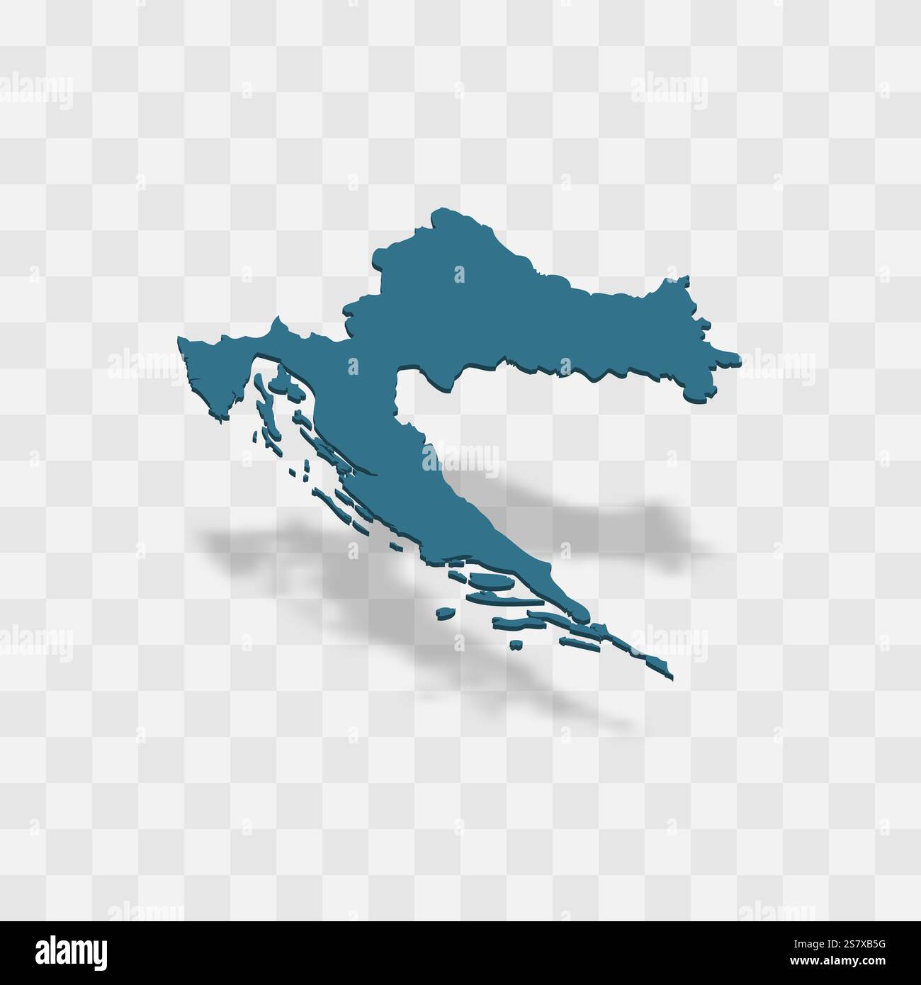 Croatia high detailed vector representation of country silhouette. 3D ...