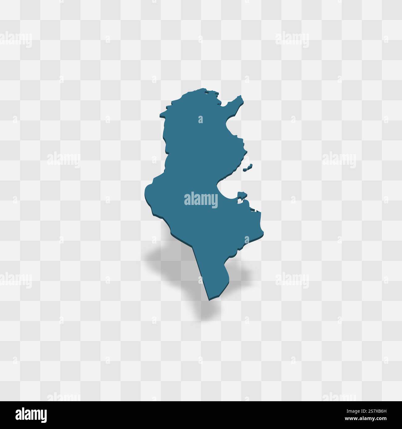 Tunisia high detailed vector representation of country silhouette. 3D ...