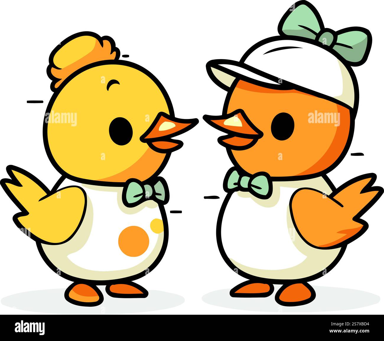 Cute chicken couple in love. Vector flat cartoon character illustration ...