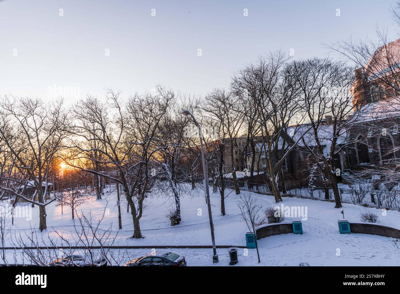 Jersey City, Uinited States. 20th Jan, 2025. Snow is seen accumulating ...