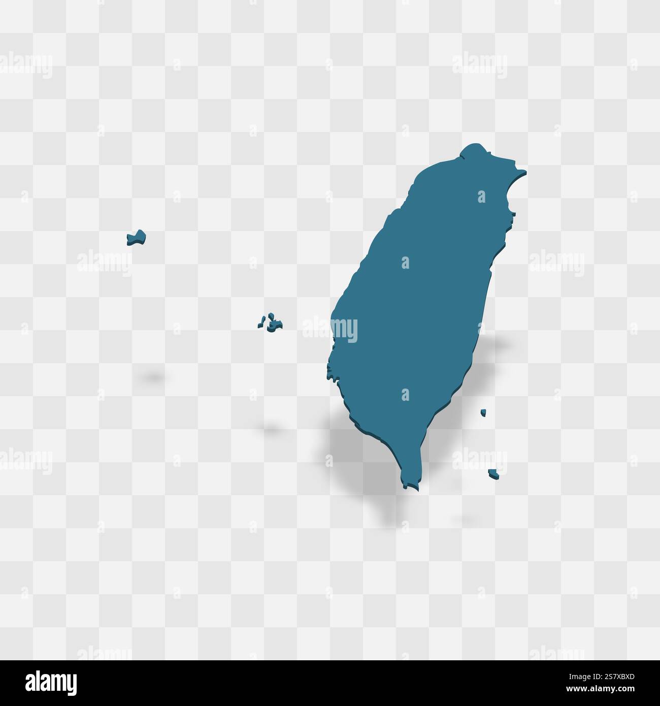 Taiwan high detailed vector representation of country silhouette. 3D ...