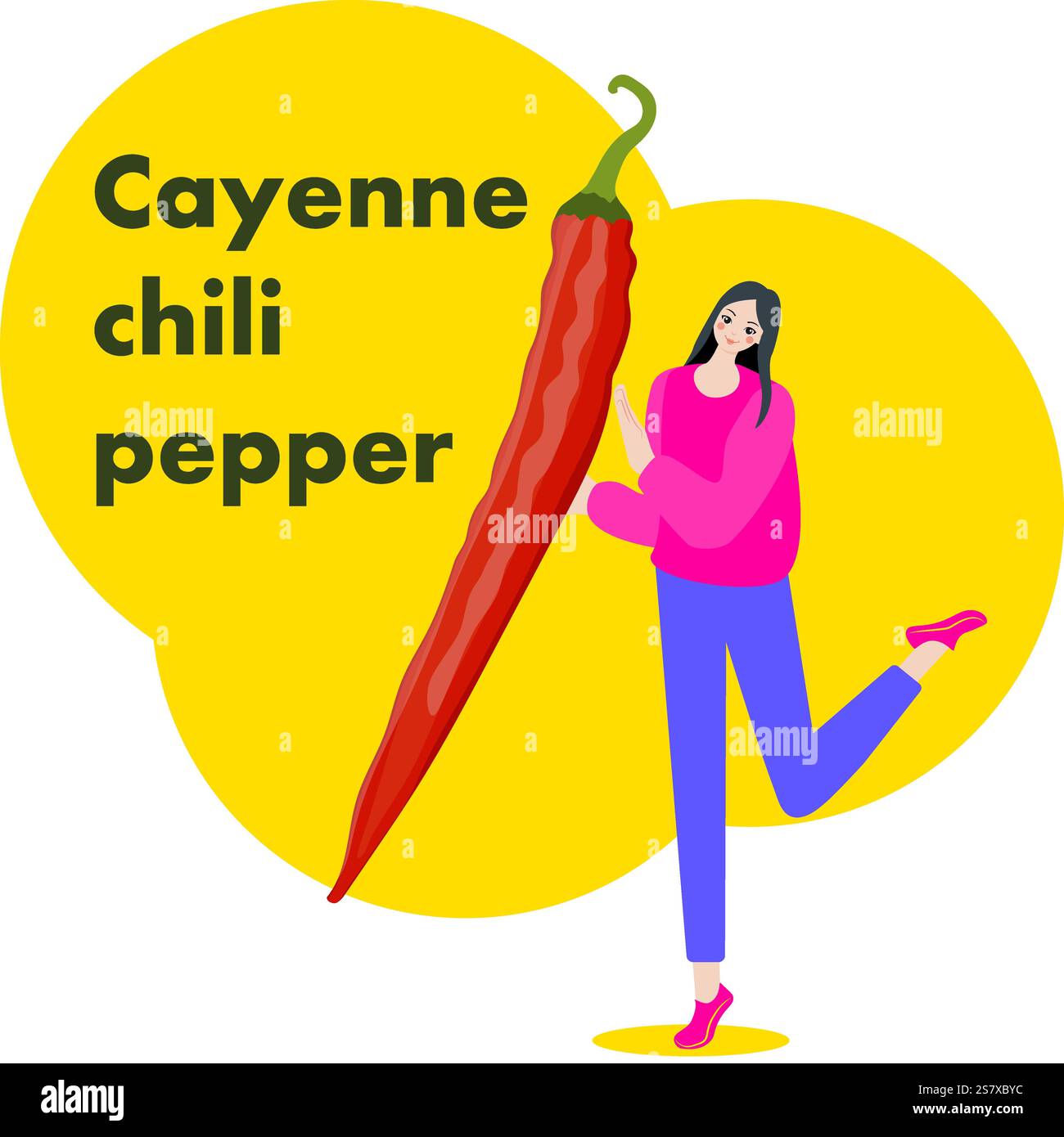 A woman holds Cayenne pepper or Ginnie pepper. Chili peppers. Isolated ...