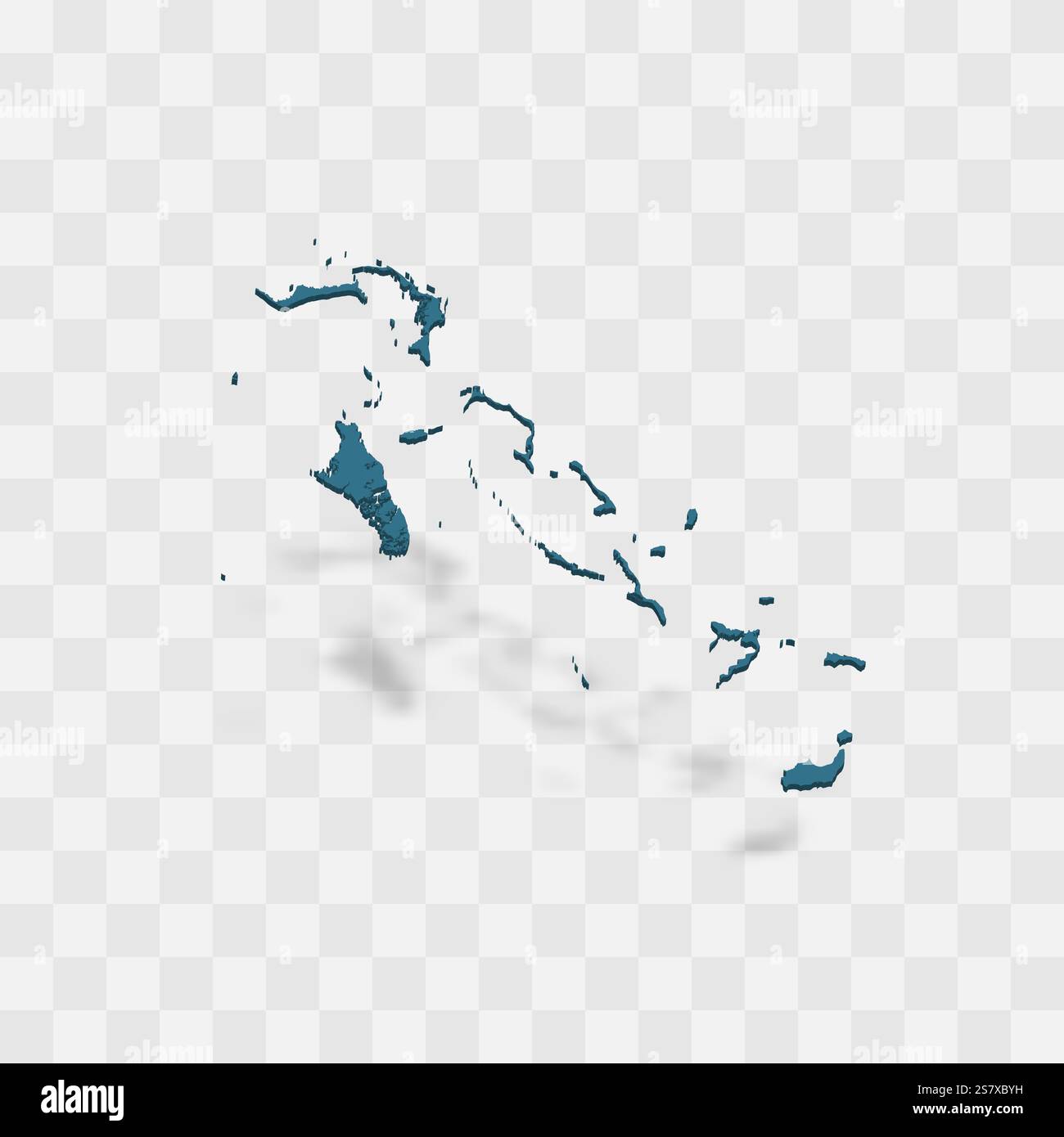 Bahamas high detailed vector representation of country silhouette. 3D ...