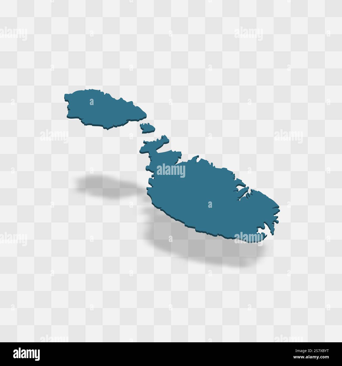 Malta high detailed vector representation of country silhouette. 3D map ...