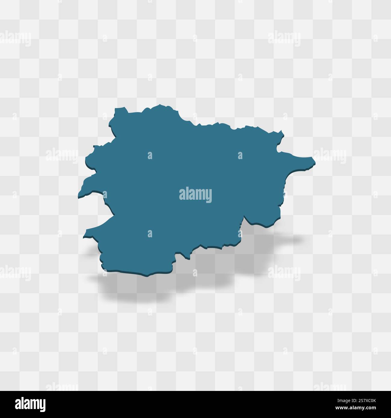 Andorra high detailed vector representation of country silhouette. 3D ...