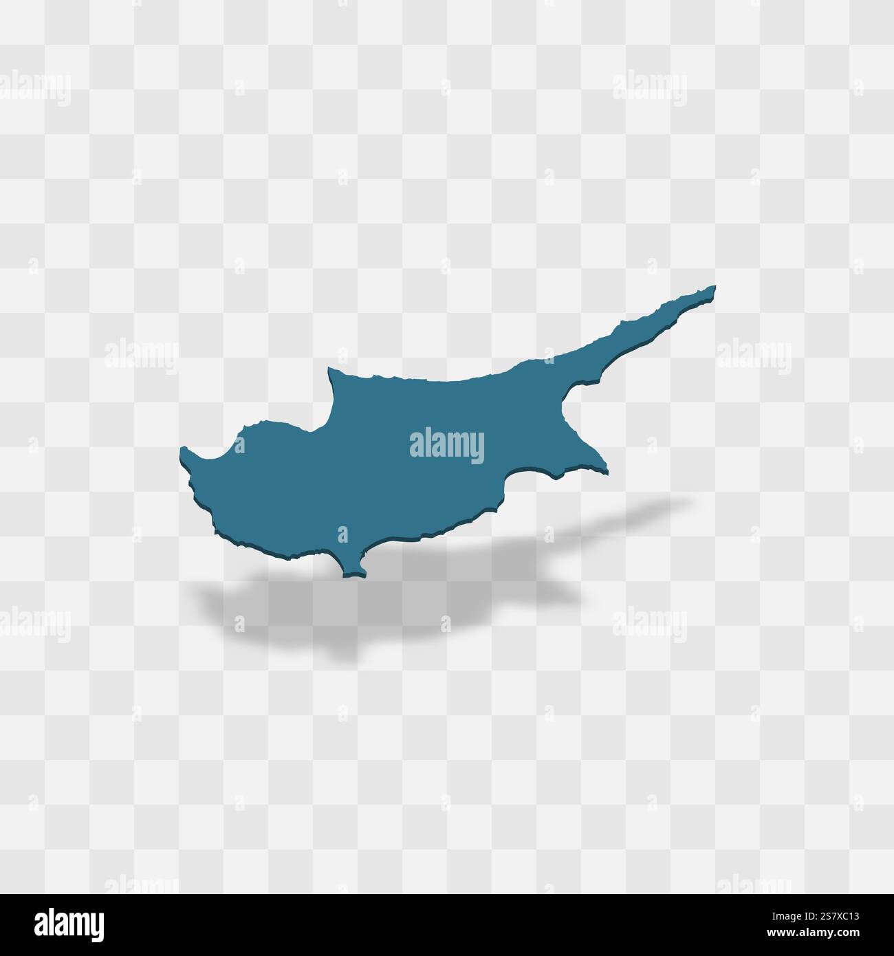 Cyprus high detailed vector representation of country silhouette. 3D ...