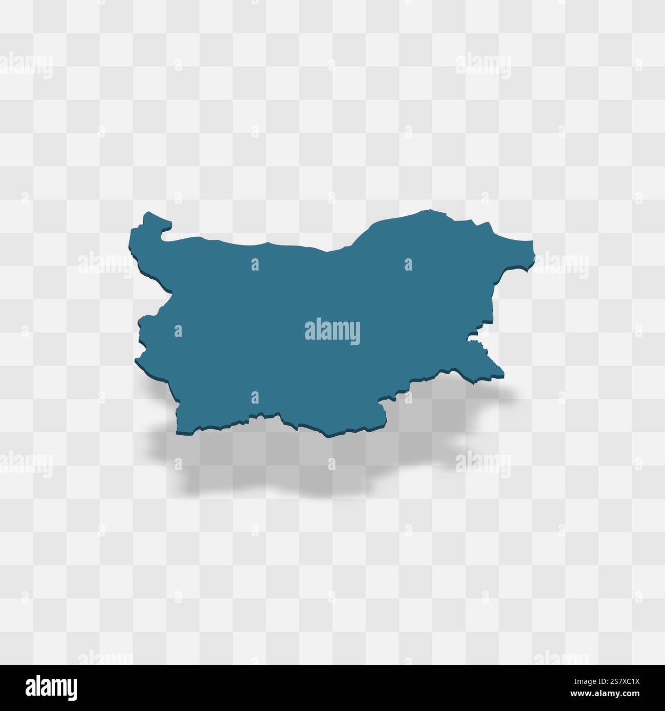 Bulgaria high detailed vector representation of country silhouette. 3D ...
