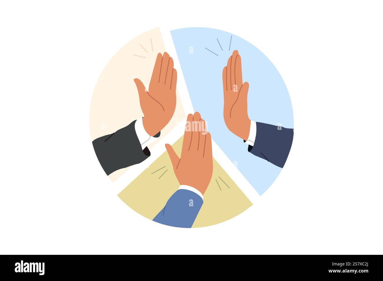 Business people high fiving Stock Vector Images - Alamy