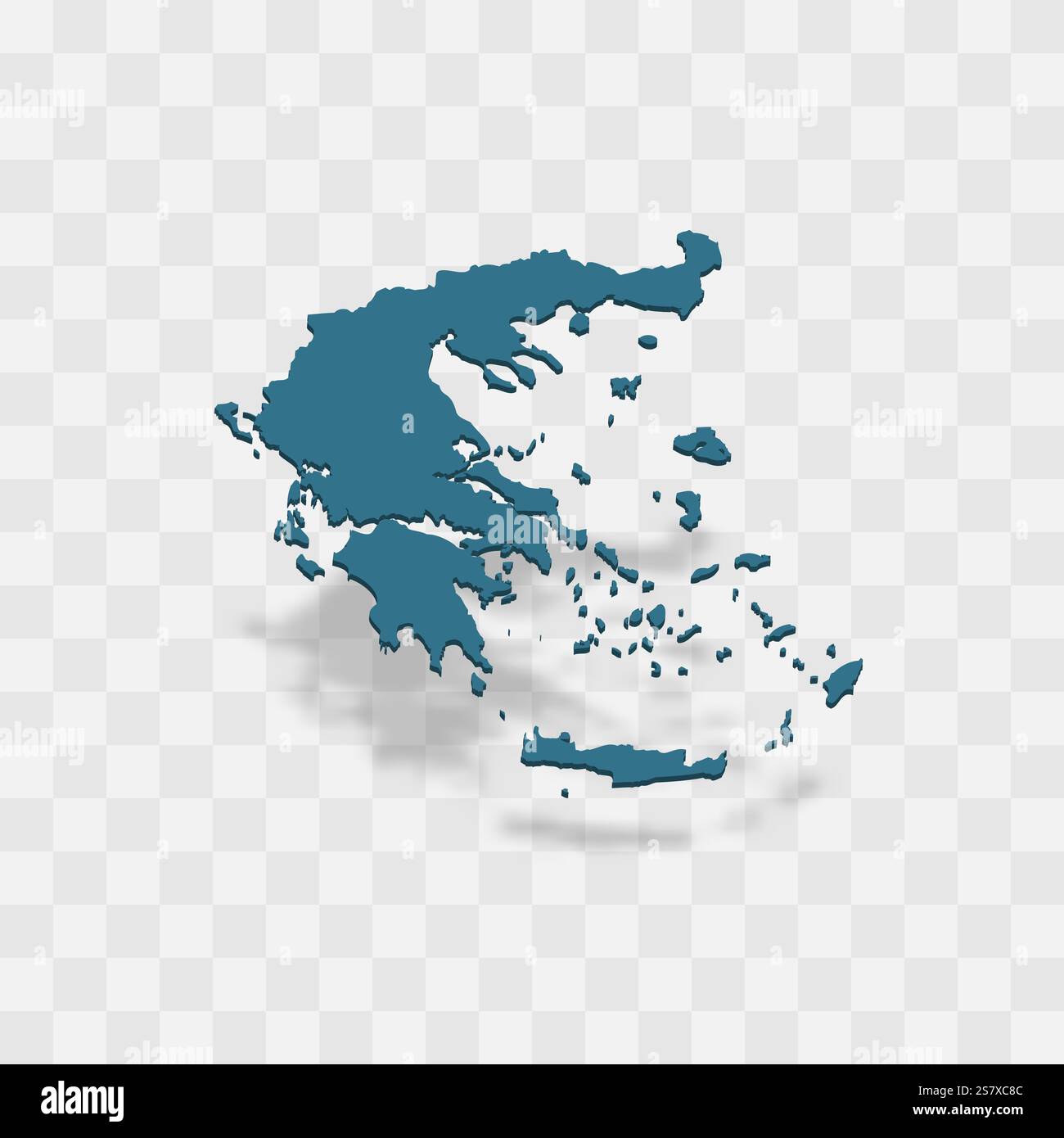 Greece high detailed vector representation of country silhouette. 3D ...