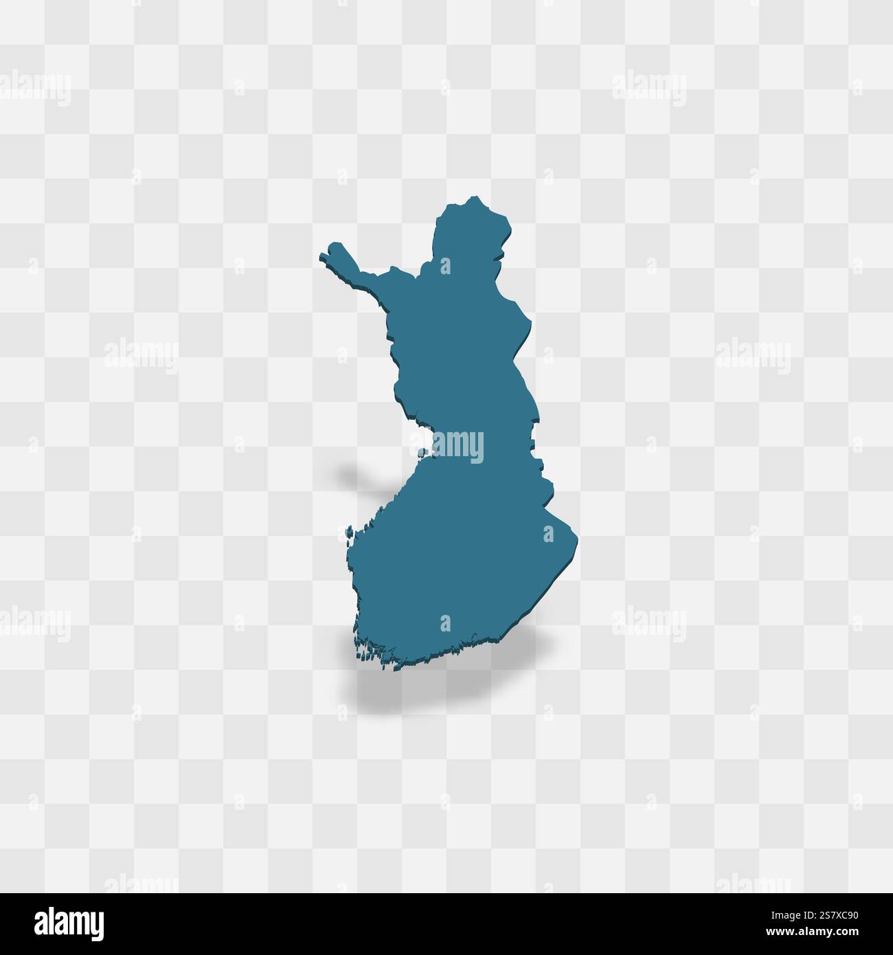 Finland high detailed vector representation of country silhouette. 3D ...