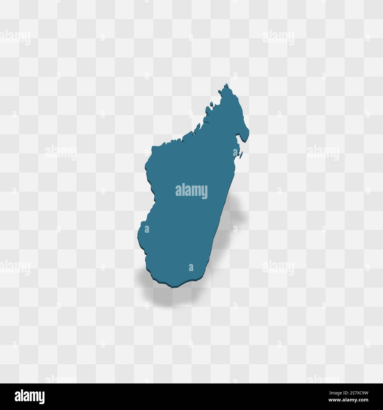 Madagascar high detailed vector representation of country silhouette ...