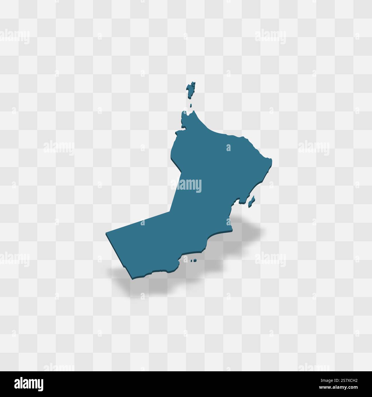 Oman high detailed vector representation of country silhouette. 3D map ...