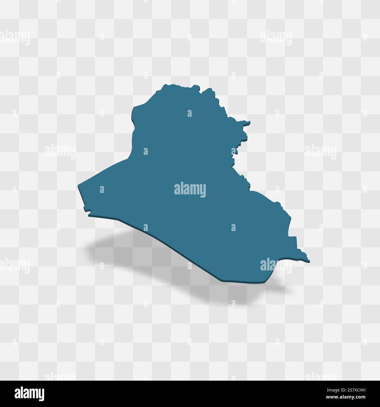 Iraq high detailed vector representation of country silhouette. 3D map ...