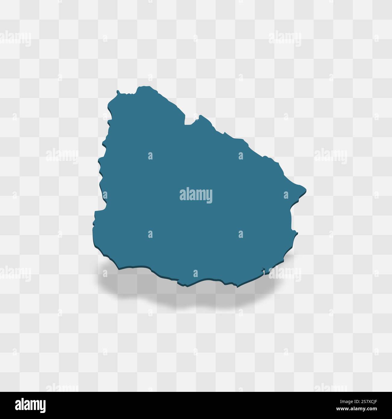 Uruguay high detailed vector representation of country silhouette. 3D ...
