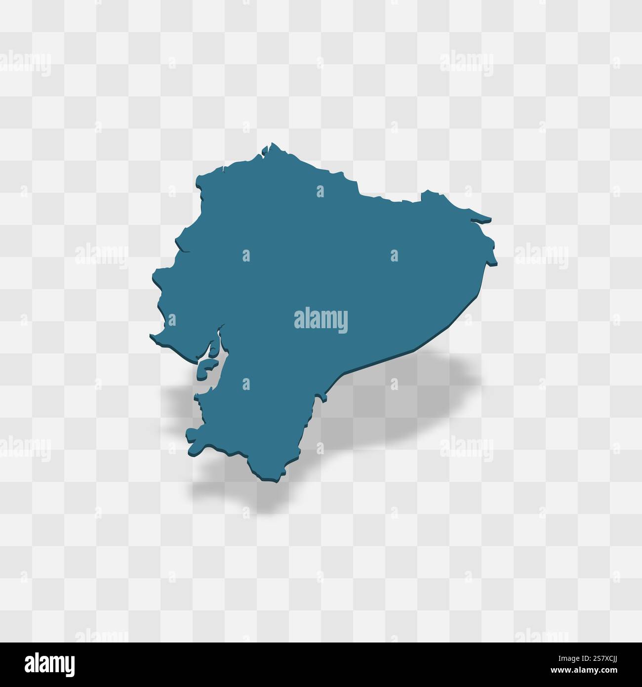 Ecuador high detailed vector representation of country silhouette. 3D ...