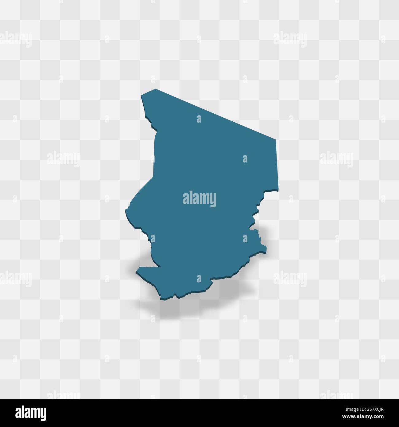 Chad high detailed vector representation of country silhouette. 3D map ...