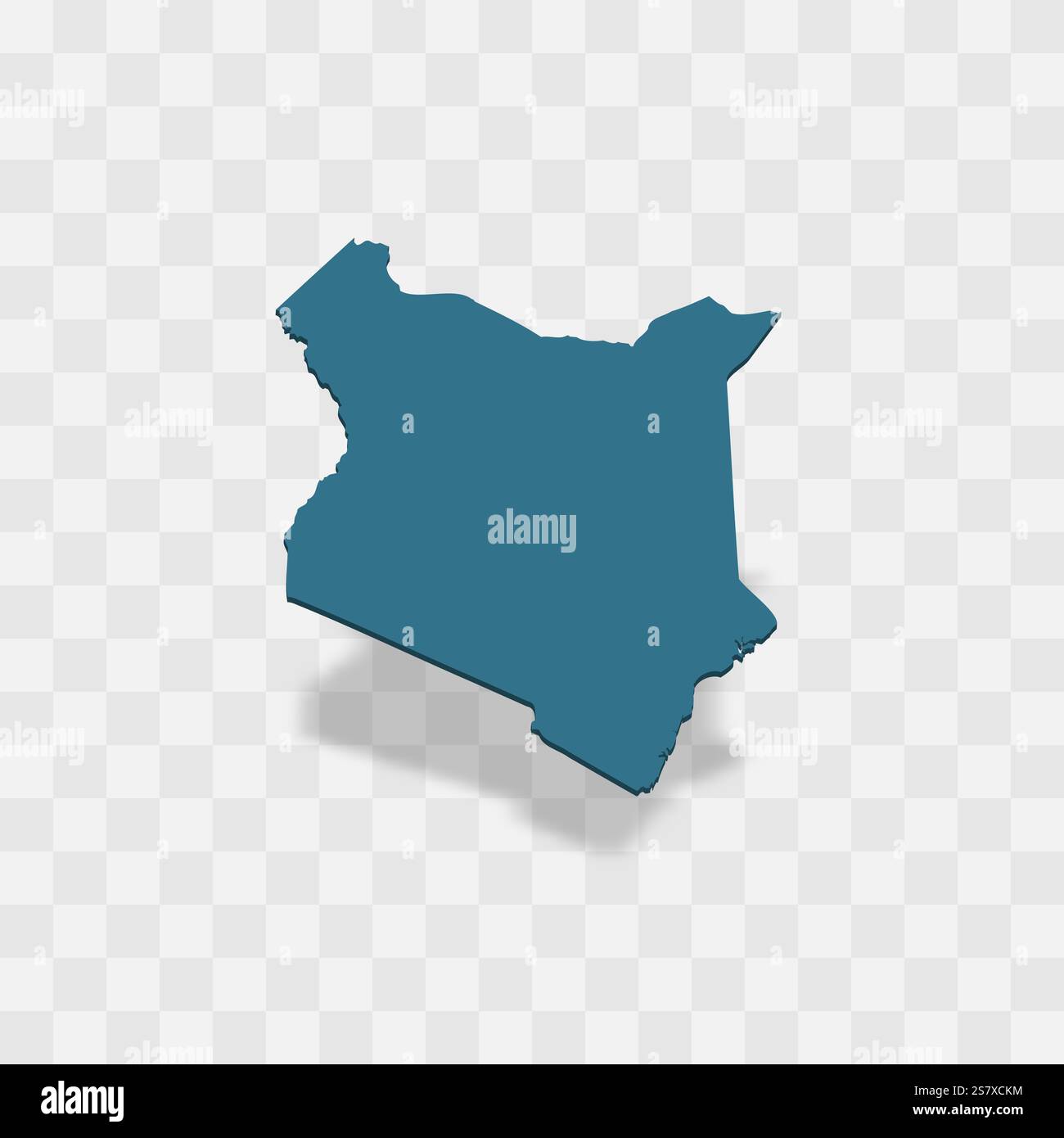 Kenya high detailed vector representation of country silhouette. 3D map ...