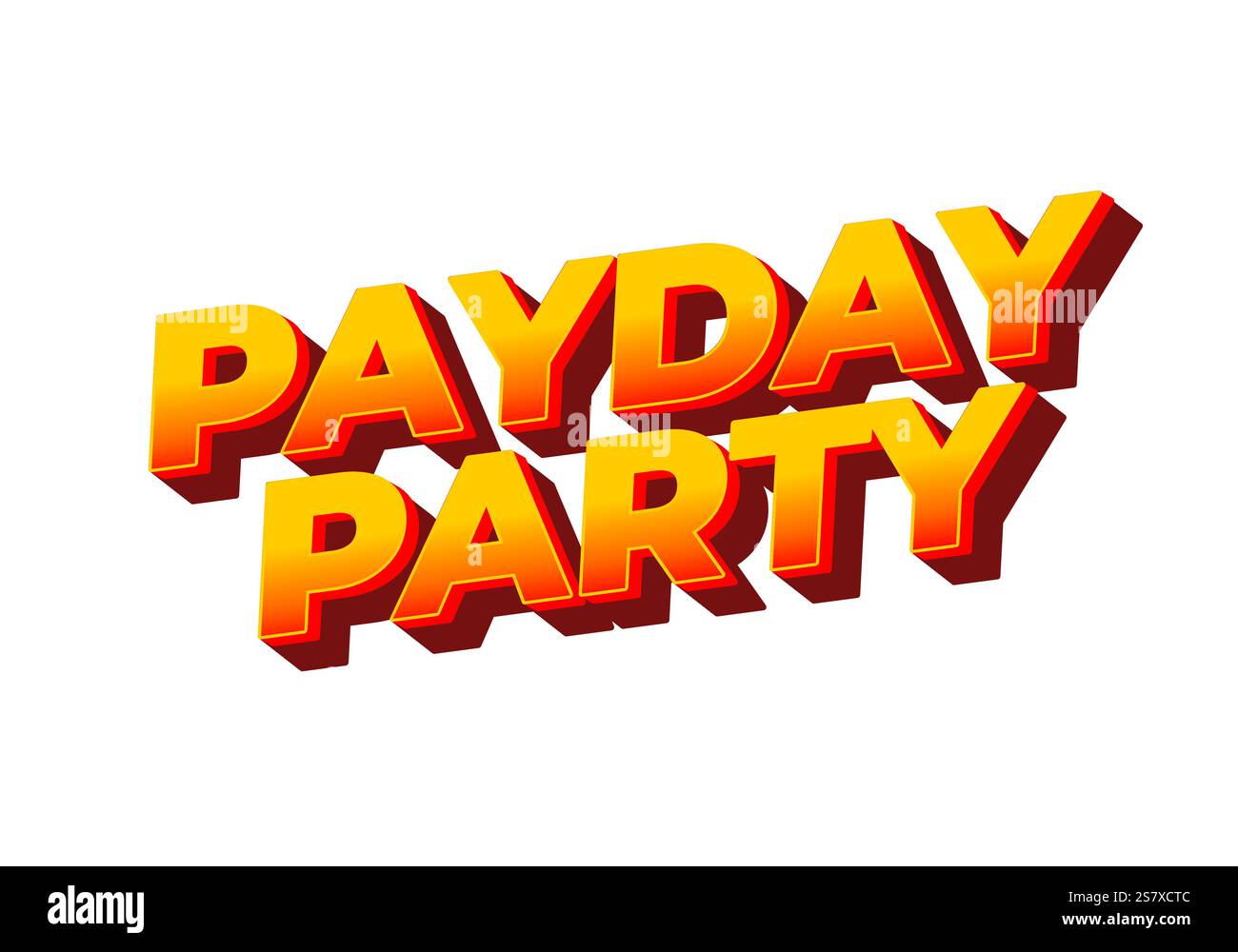 Payday party. Text effect design for social media ads in 3D style Stock ...