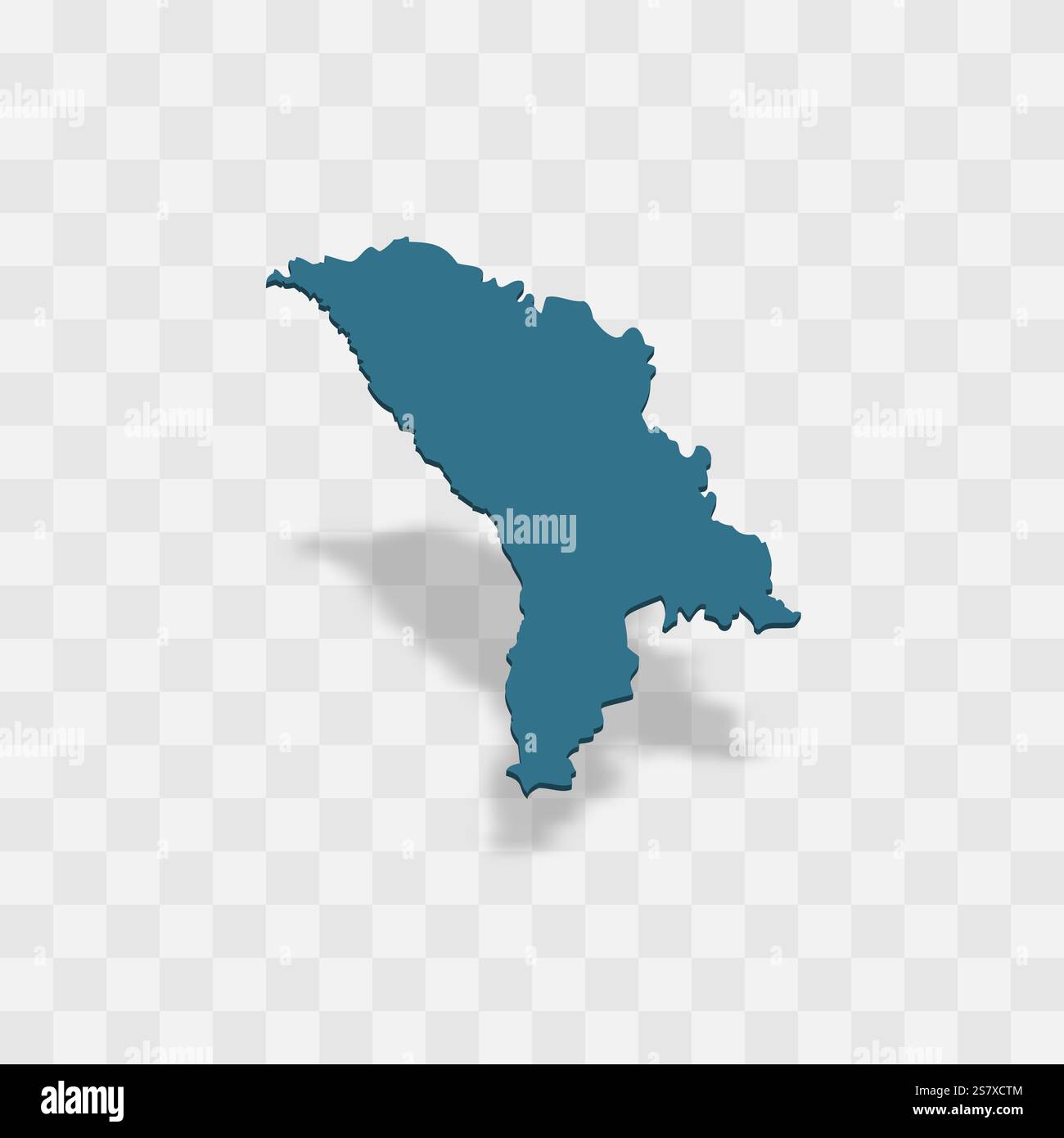 Moldova high detailed vector representation of country silhouette. 3D ...