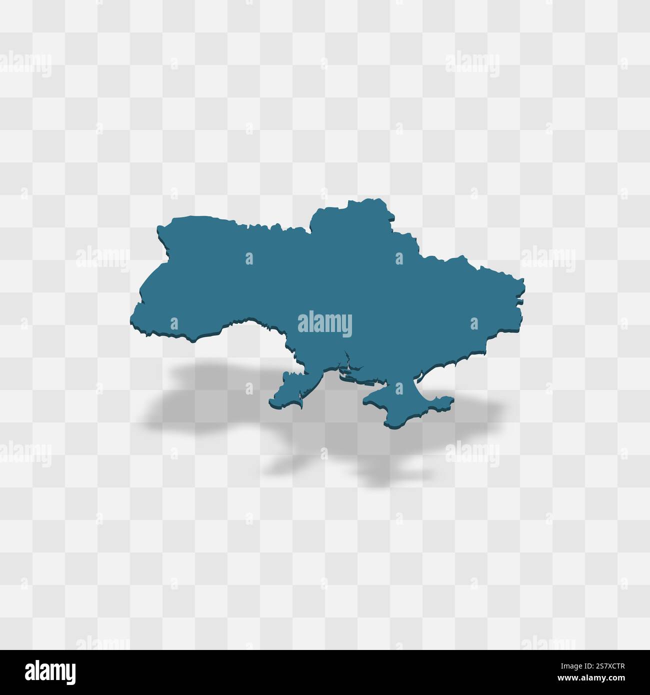 Ukraine high detailed vector representation of country silhouette. 3D ...