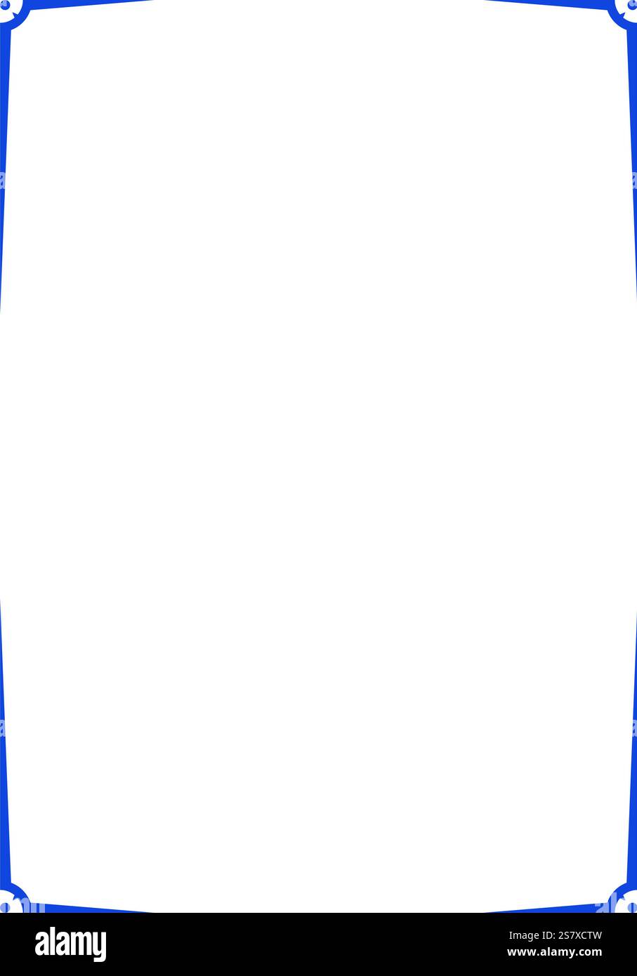 Retro style blue frame with curved corners for the picture frame Stock ...