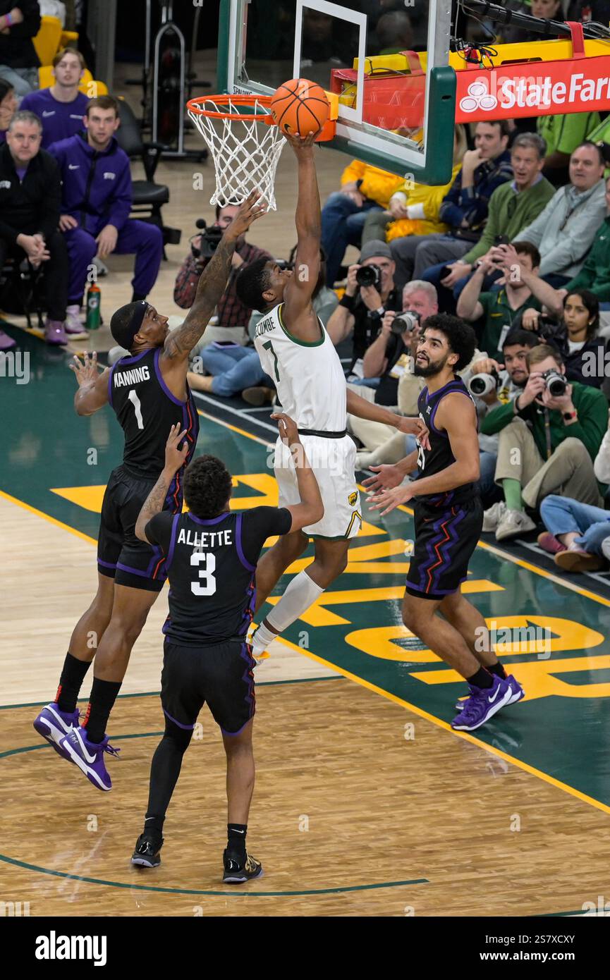 January 24, 2025: Baylor Bears guard VJ Edgecombe (7) attempts to tip ...