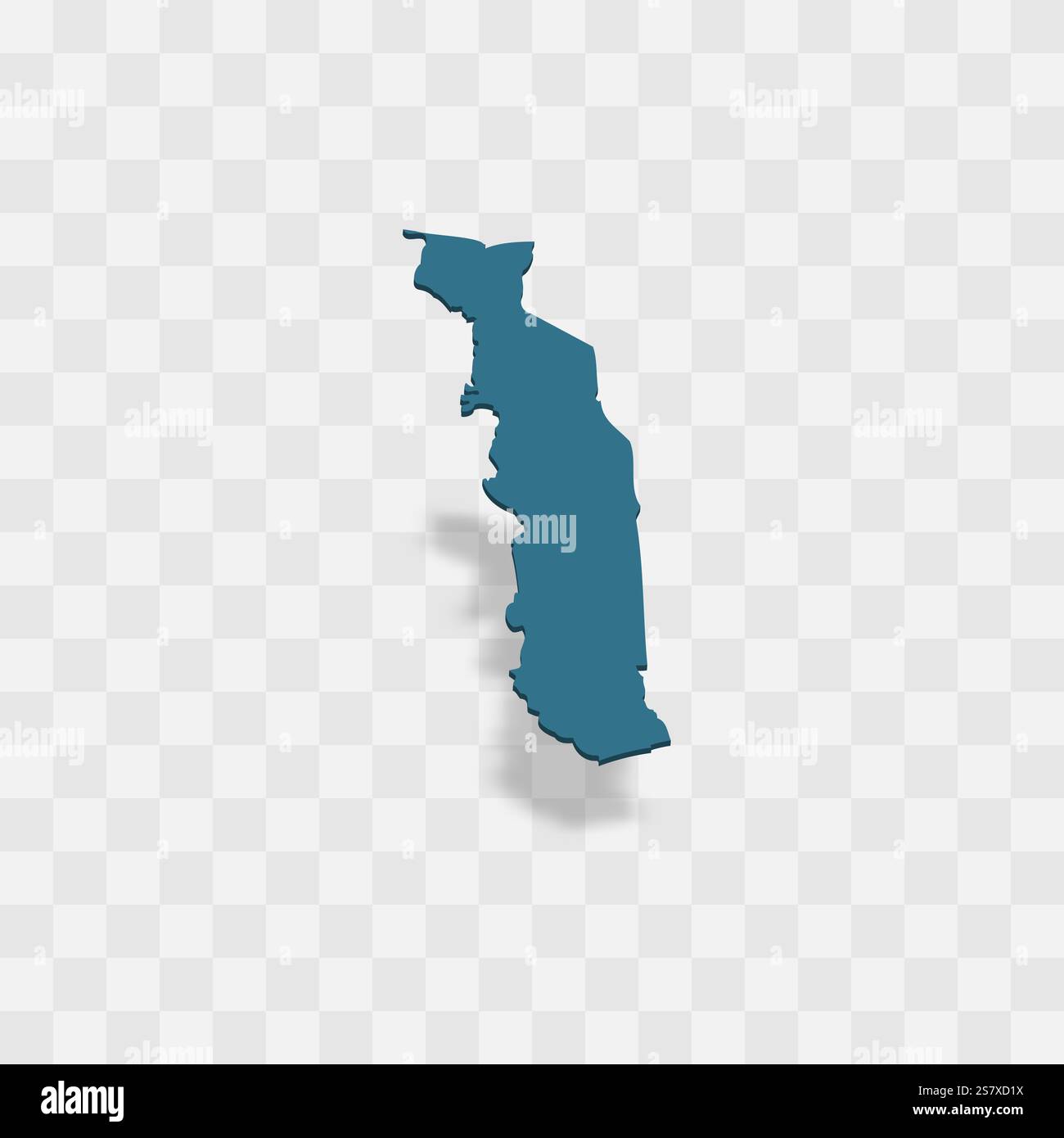 Togo high detailed vector representation of country silhouette. 3D map ...