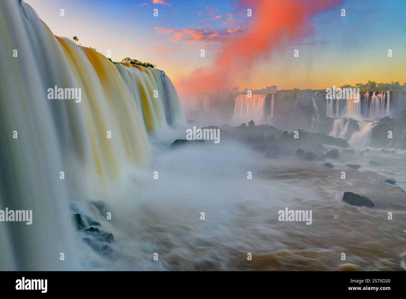 Sunrise in Iguazu Falls, Brazil Stock Photo - Alamy