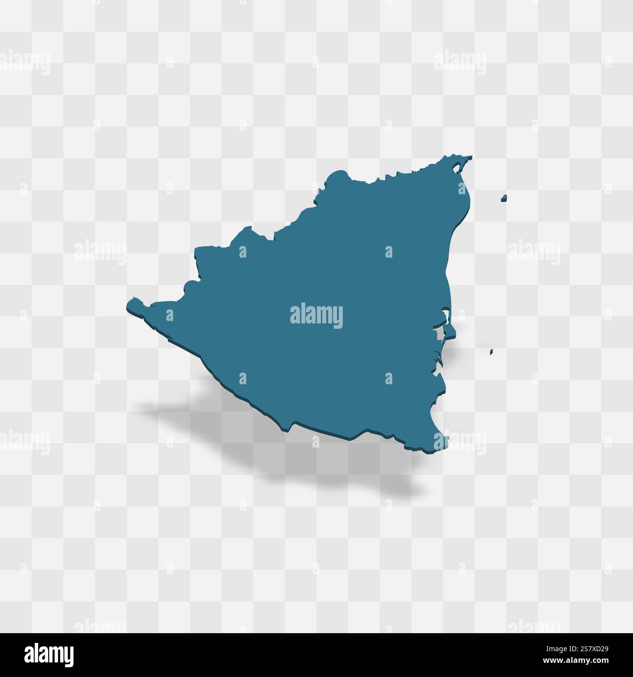 Nicaragua high detailed vector representation of country silhouette. 3D ...