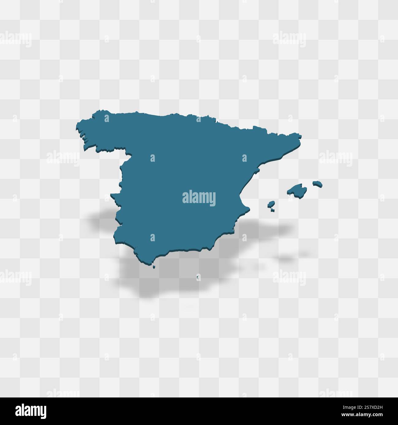 Spain high detailed vector representation of country silhouette. 3D map ...
